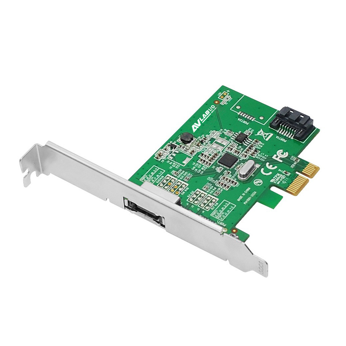 AVLAB Dual Port eSATA PCIe i/e Card, 6Gbps, External and Internal ...