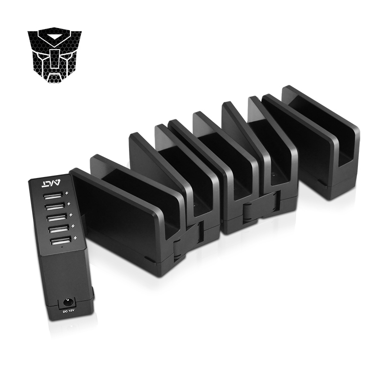 AVLT 5 Port Charging Station Organizer 36W - 5 Adjustable Slot for ...