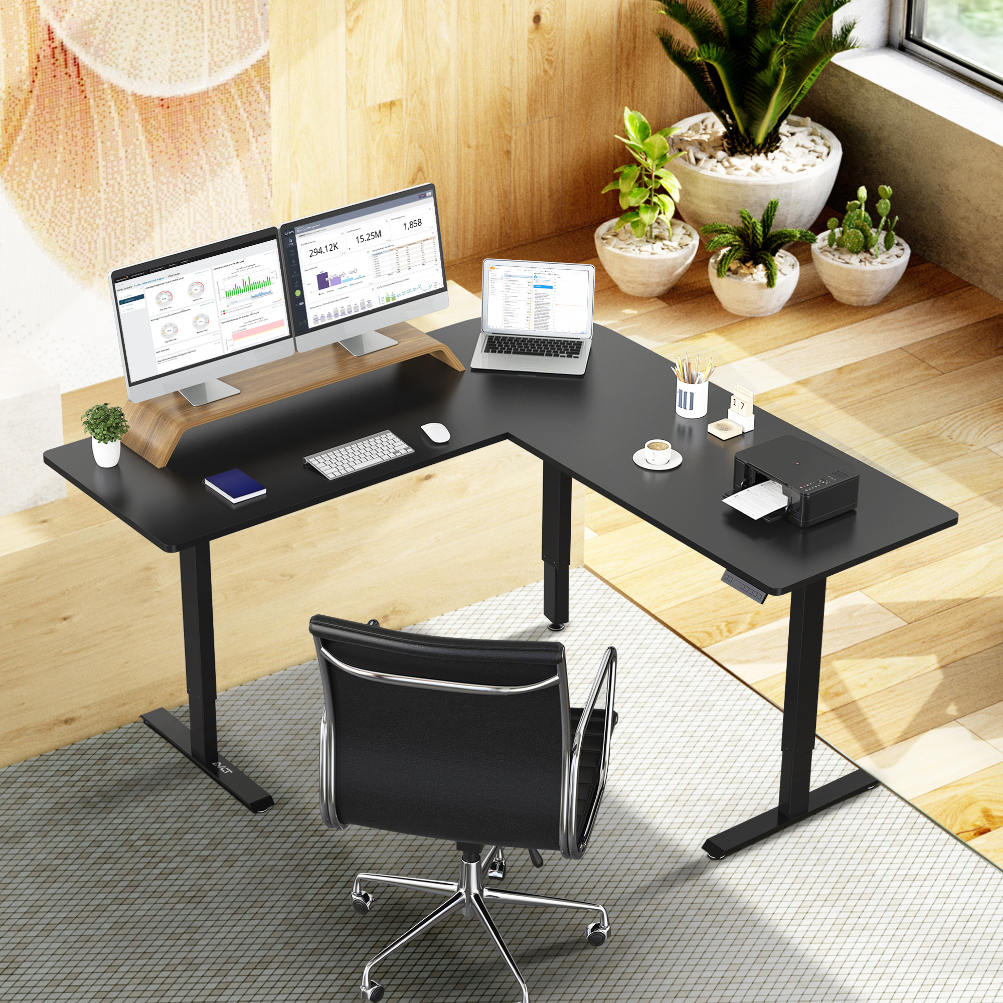 Motorized l desk store
