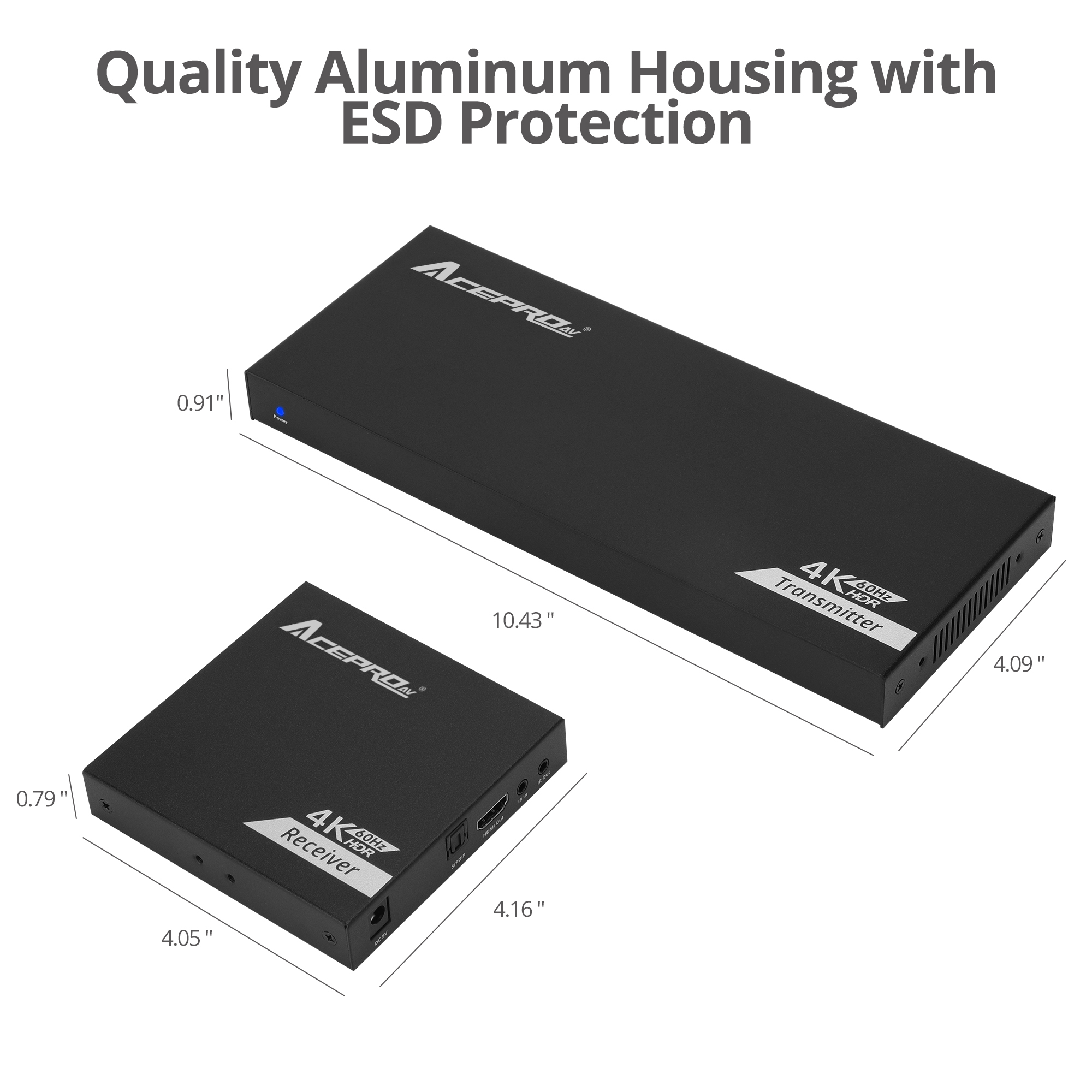 1x2 HDMI Splitter Over Cat6 Extender with Loopout, IR, ARC & RS-232 ...