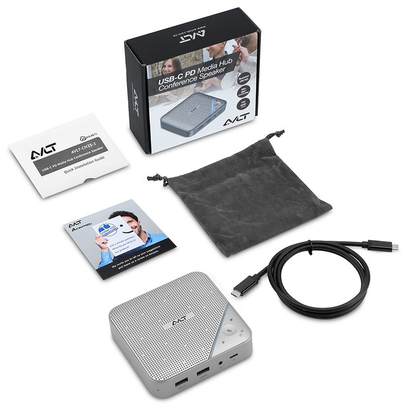 AVLT USB C Speakerphone PD 85W Media Hub Adapter with External 4K HDMI ...