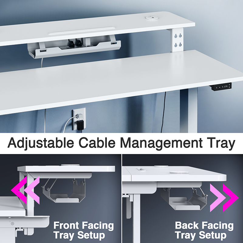 AVLT 47" Electric 2 Tier Standing Desk with Tabletops (3 ft 11 inches ...