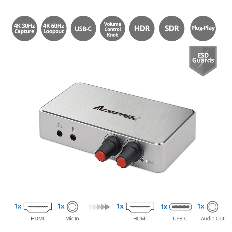 4K HDMI Video Capture Box with Volume Control & Loopout | AVLT® | Found ...