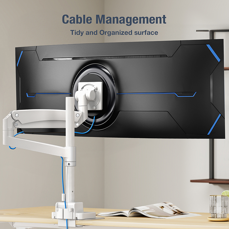 AVLT Single Monitor Desk Mount for 17"–57" Screens – Heavy Duty Gas ...