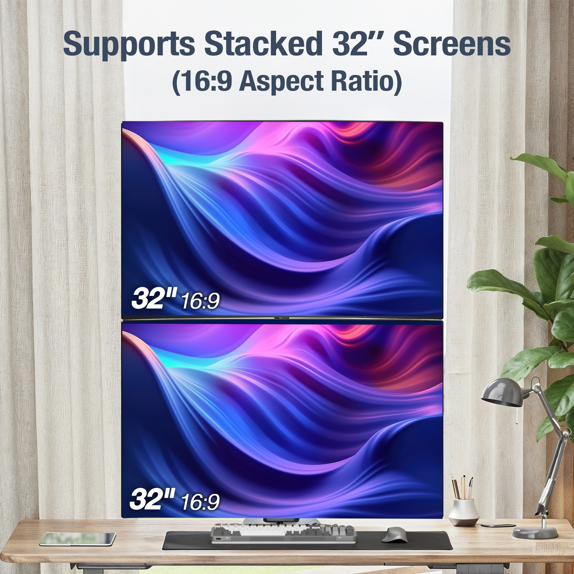 AVLT Dual 49 Inch Stacking Monitor Pole Mount - Stack 44 lbs Super ...